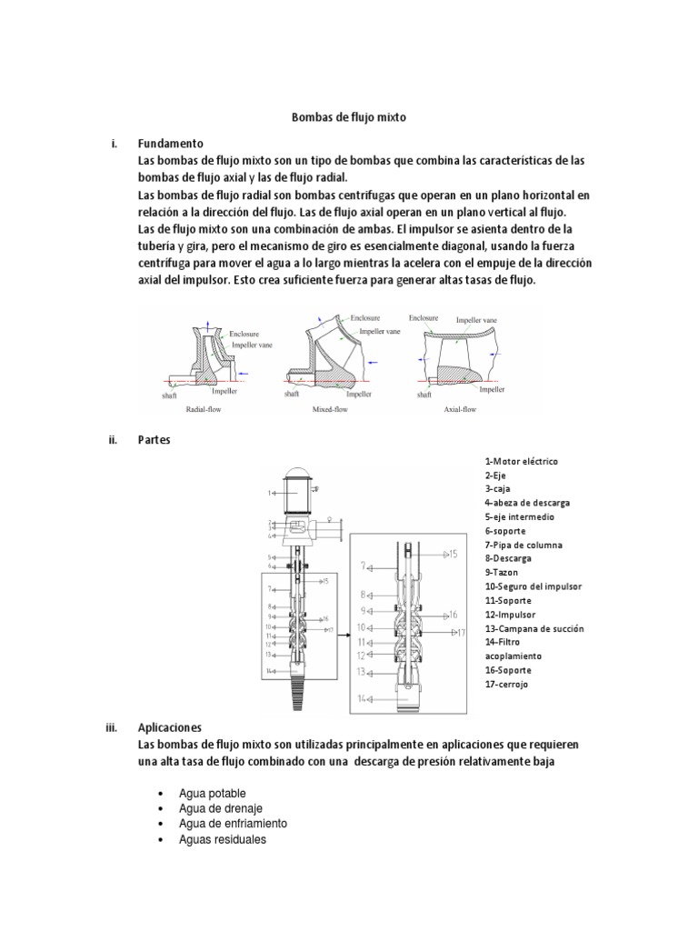 Bombas de Flujo Mixto | Descargar gratis PDF | Bomba | Ingeniería Química