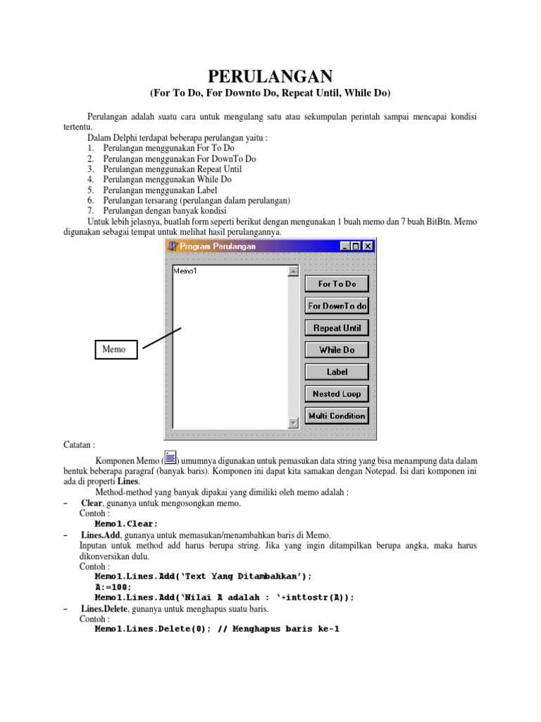 PERULANGAN Delphi | PDF