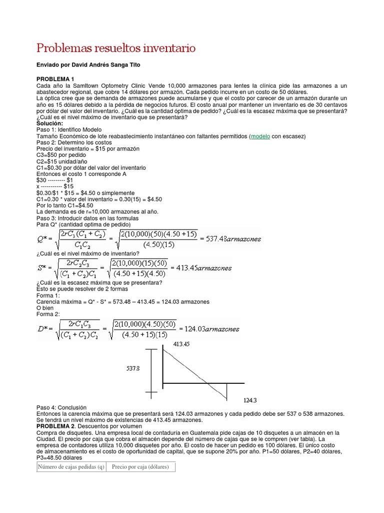 Problemas Resueltos Inventario | Descargar gratis PDF | Inventario ...