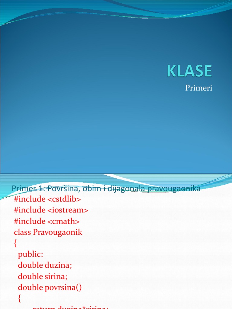 KLASE Primeri | PDF