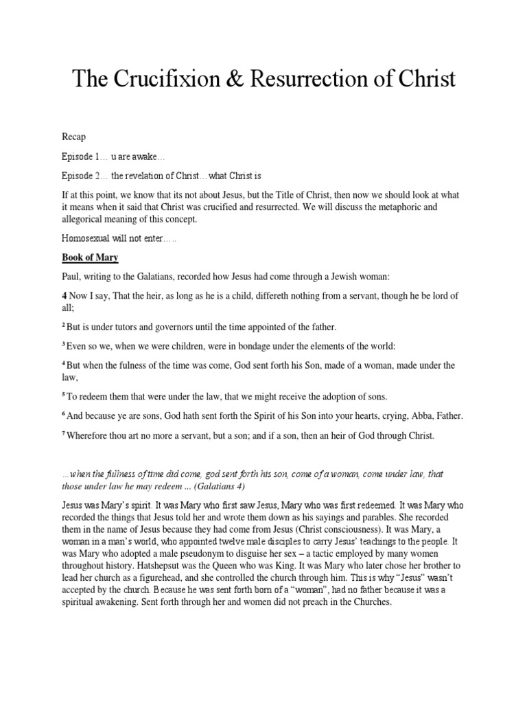 The Crucifixion N Resurrection | PDF | Resurrection Of Jesus | Jesus