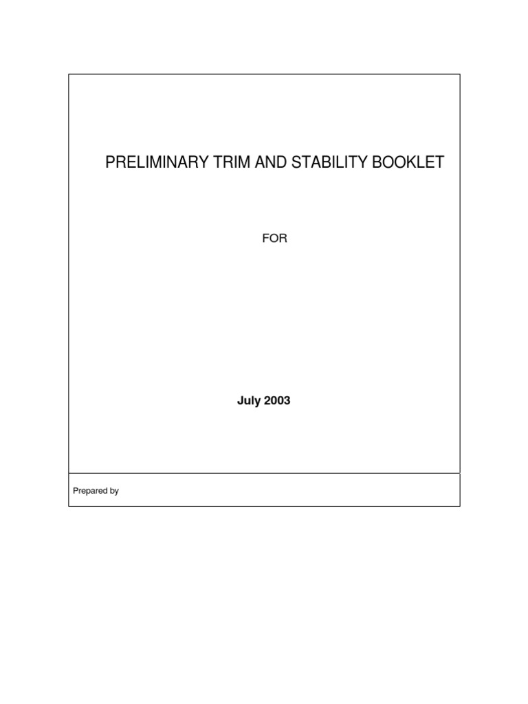 Preliminary Trim and Stability Booklet | PDF | Watercraft | Ships