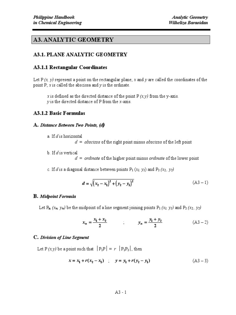 A103 - Analytic Geometry | PDF | Mathematical Objects | Geometry