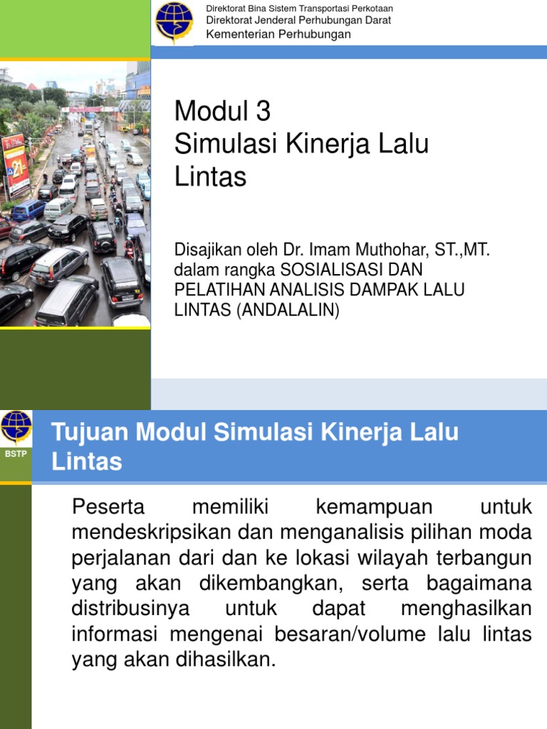 Modul 3 - Simulasi Kinerja Lalu Lintas | PDF