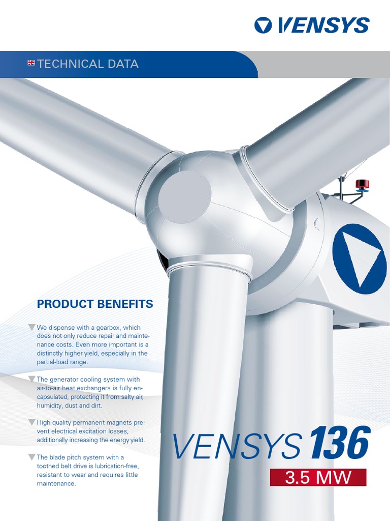 Vensys: Technical Data | PDF | Electric Generator | Electromagnetism