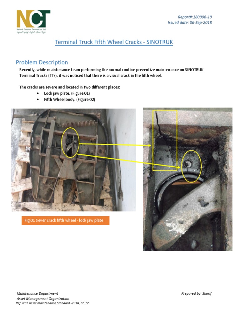 Terminal Truck Fifth Wheel Crack | PDF | Vehicle Technology | Land Vehicles