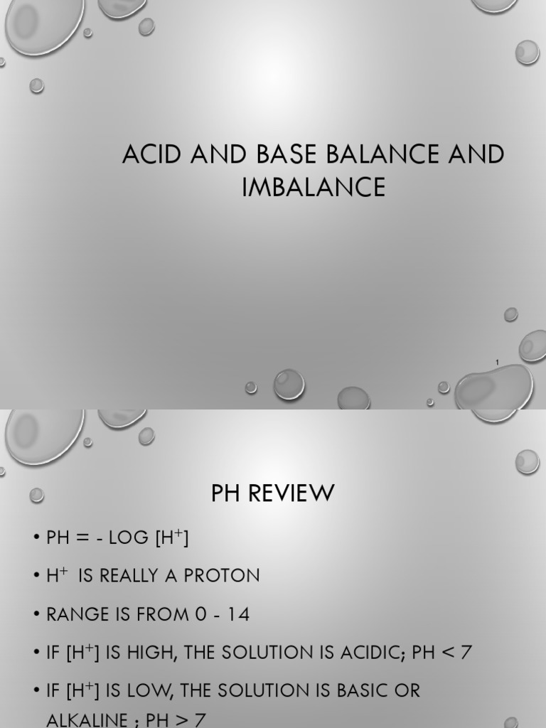 Acid and Base Balance and Imbalance | PDF | Ph | Respiratory System
