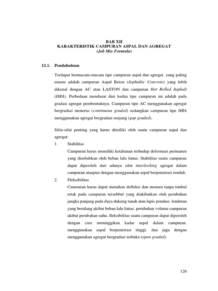Karakteristik Job Mix Formula Aspal | PDF | Metode & Bahan Ajar | Sains ...