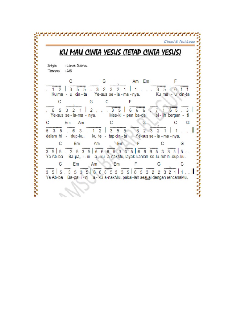 Ku Mau Cinta Yesus Selamanya | PDF