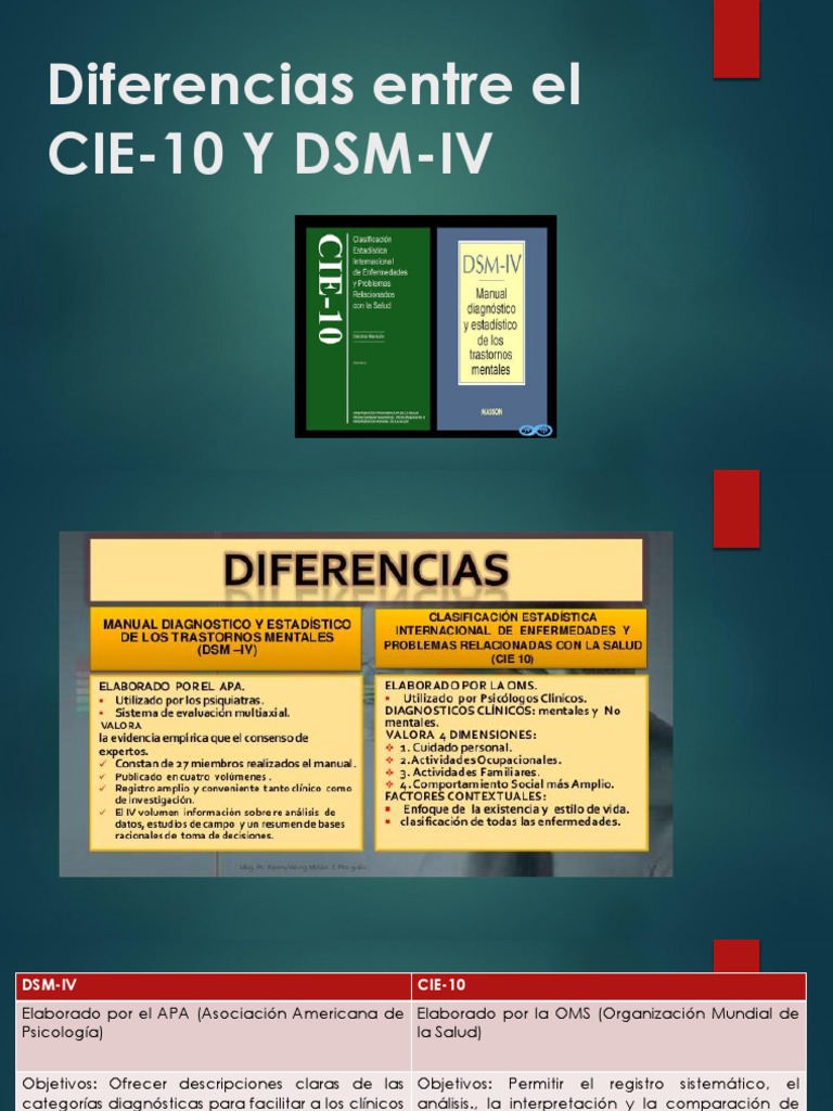 Diferencias entre el Cie-10 Y Dsm-Iv