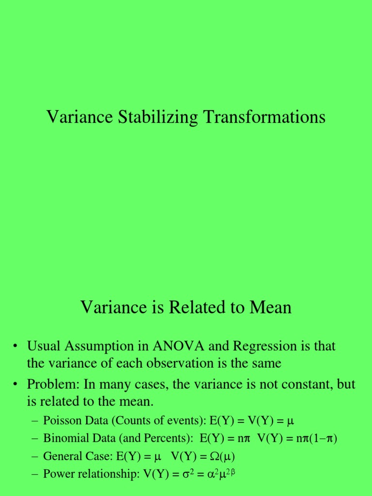 Variance Stabilizing Transformations | PDF | Errors And Residuals | Standard Deviation