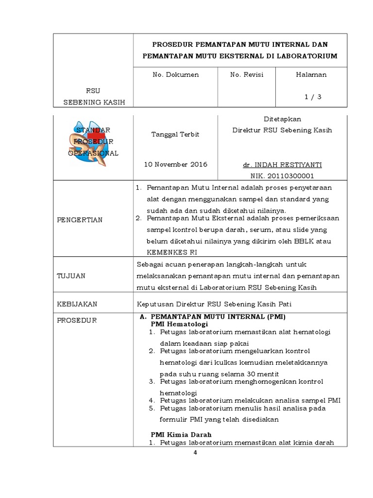 Prosedur Pemeriksaan Kimia Klinik Pdf