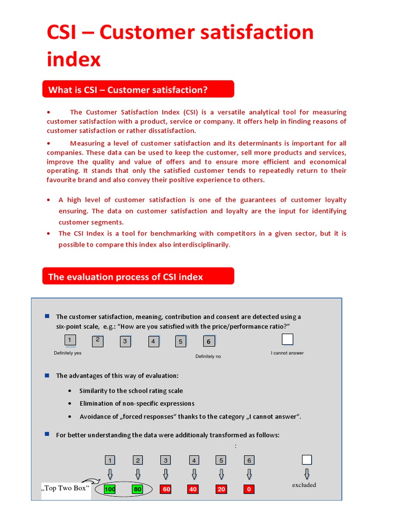 What Is CSI - Customer Satisfaction? | PDF | Customer Satisfaction ...