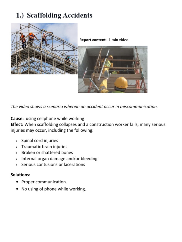 Scaffolding Accidents On Construction Sites | PDF | Ladder | Personal ...