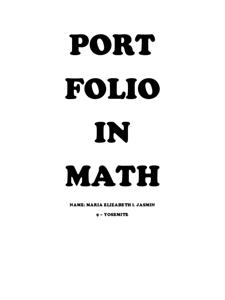 Port Folio IN Math: Name: Maria Elizabeth I. Jasmin 9 - Yosemite | PDF ...