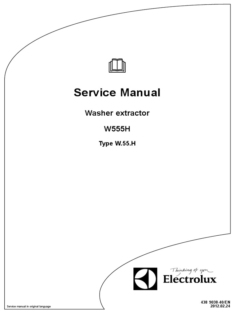 Electrolux W555H Service Manual | PDF | Screw | Valve