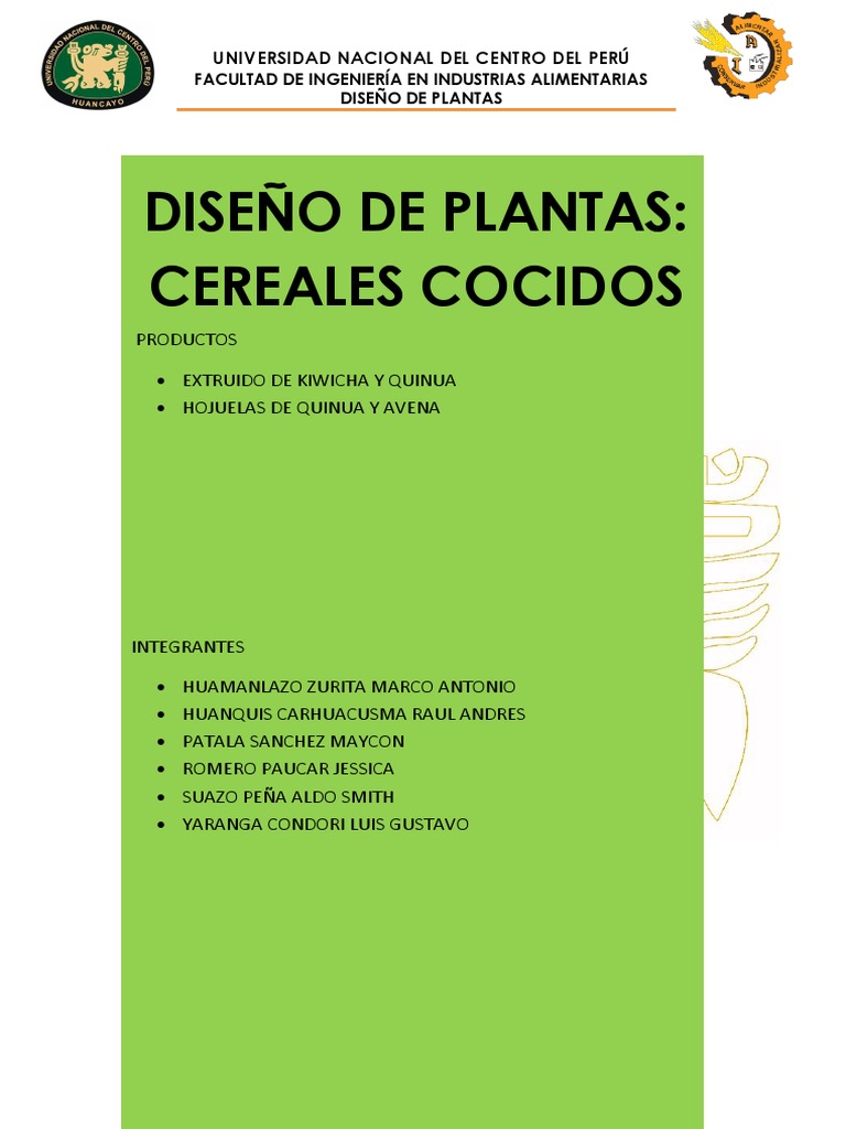 Diseño de Plantas Final | PDF | Quinua | Cereales