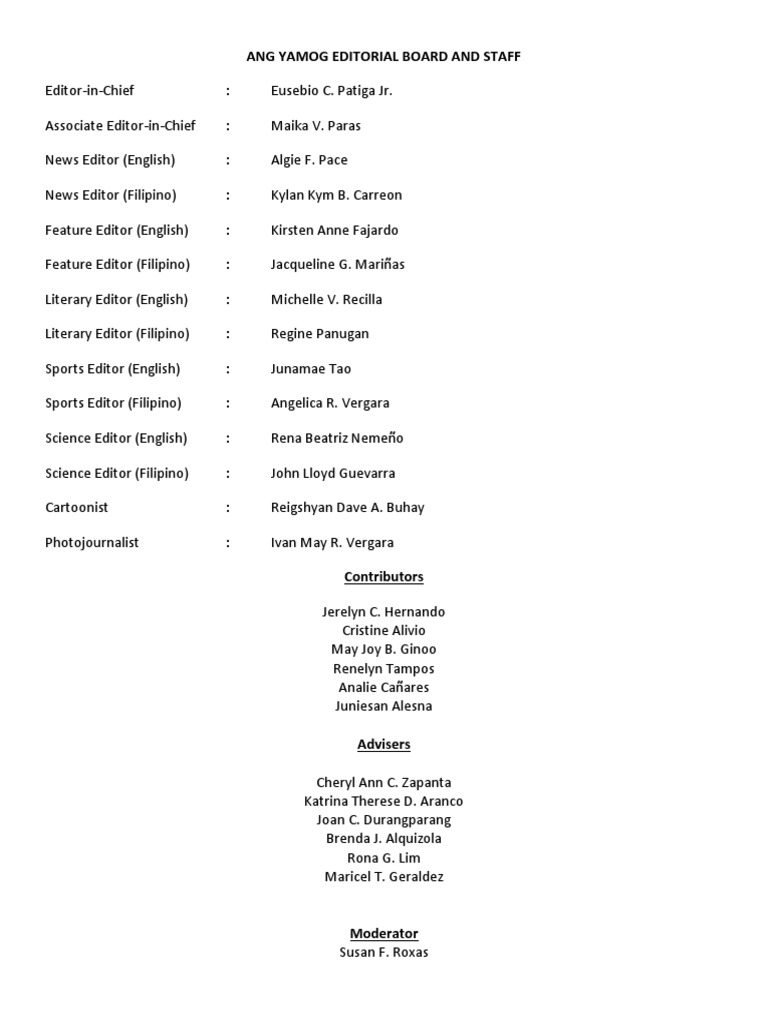 Editorial Board and Staff | PDF