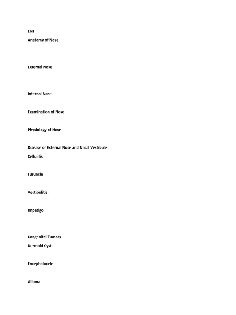 ENT Anatomy of Nose | PDF | Human Nose | Ear