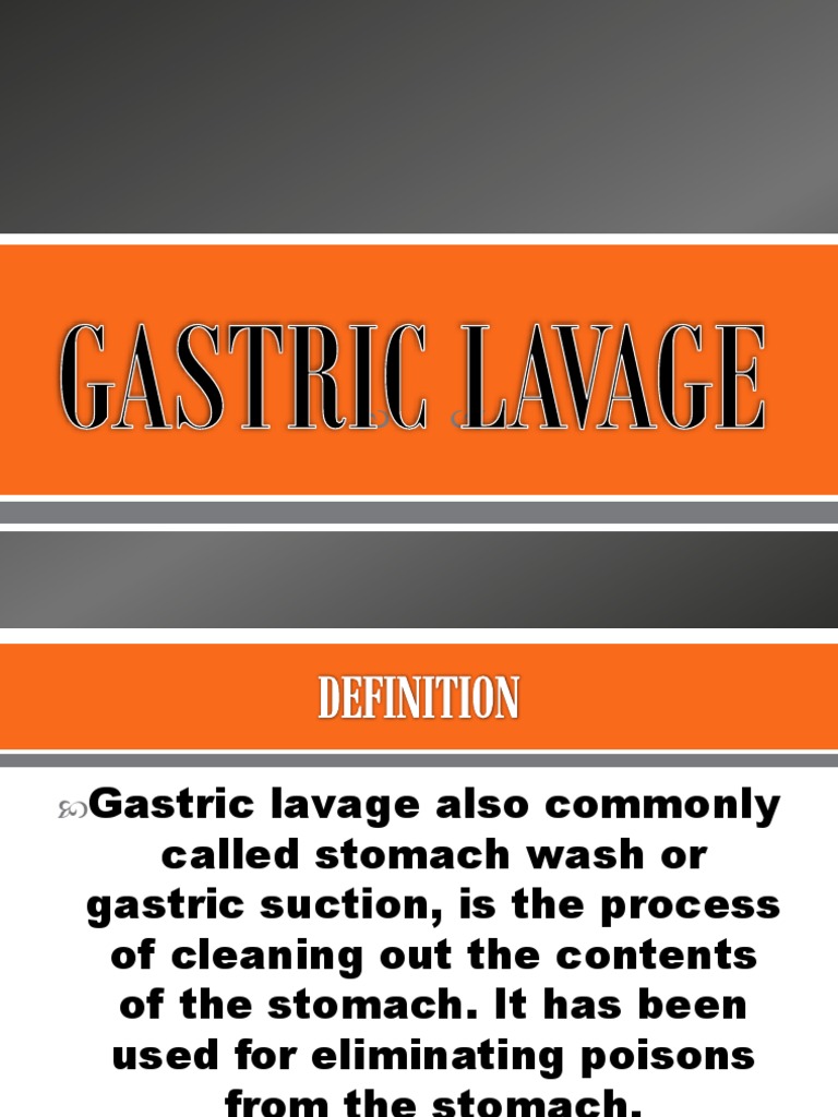 Gastric Lavage | PDF | Medical Specialties | Clinical Medicine