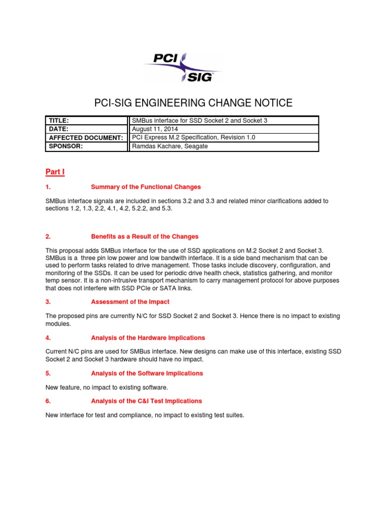 4 SMBus Interface For SSD Socket 2 and Socket 3 | PDF | Electrical ...