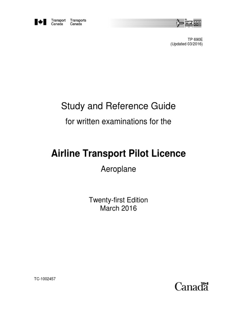 ATPL Study Guide (SARON, SAMRA - Transport Canada) TP - 690E | PDF ...