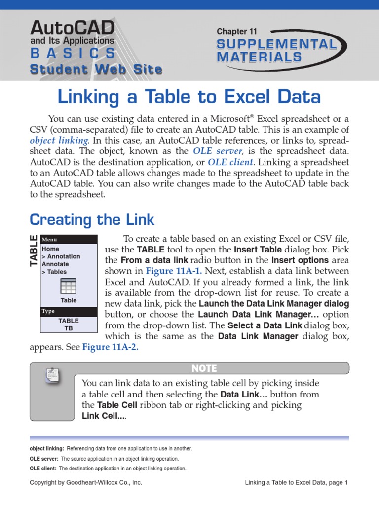 Link Word Table To Excel Data