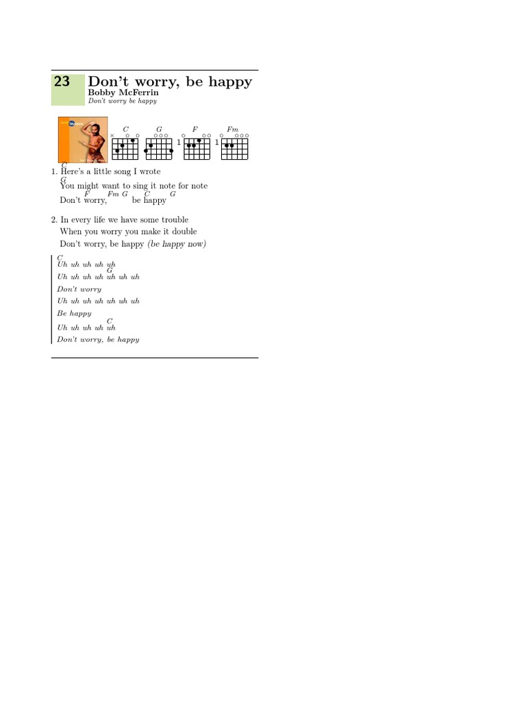 Dont Worry Be Happy | PDF | Singing | Music Performance