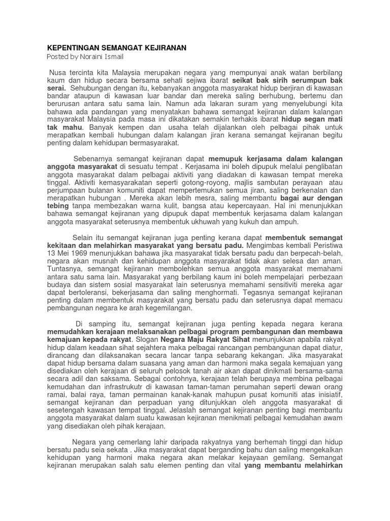 Kepentingan Semangat Kejiranan | PDF
