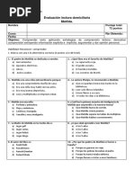 Prueba de Matilda 7 Básico. | PDF