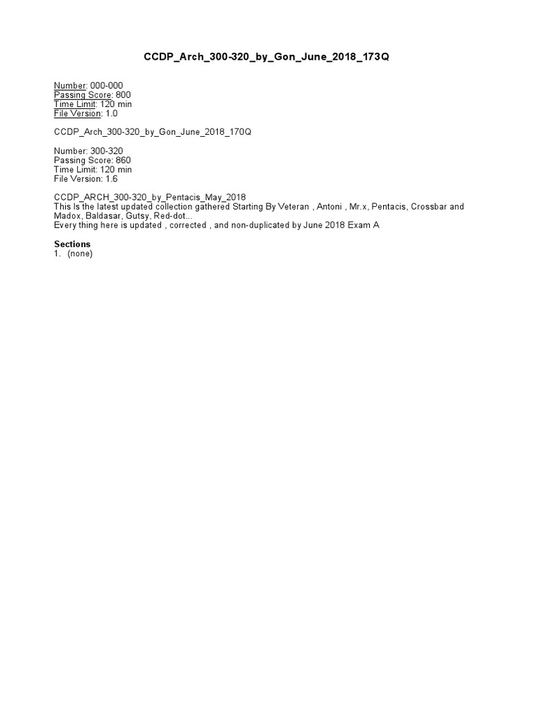 CCDP Arch 300-320 by Gon June 2018 173Q | PDF | Multicast | Routing