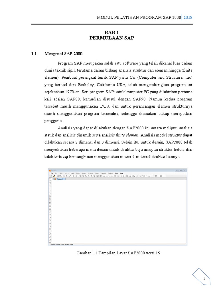 Modul Ajar Sap2000 BAB 1-2 | PDF