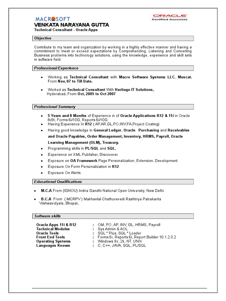Venkata Narayana Gutta | PDF | Oracle Database | Application Programming Interface