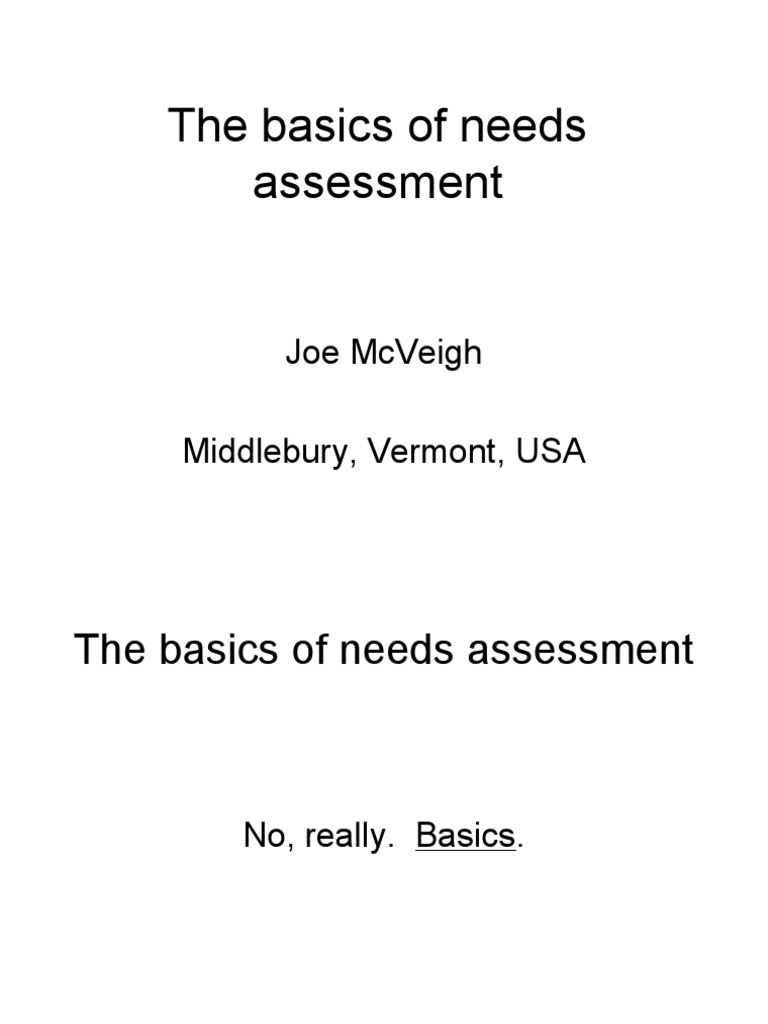 The Basics of Needs Assessment Power Point | PDF | Educational ...