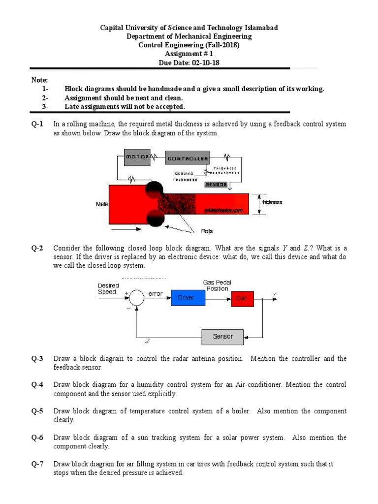 Assignment of Control Engineering | PDF