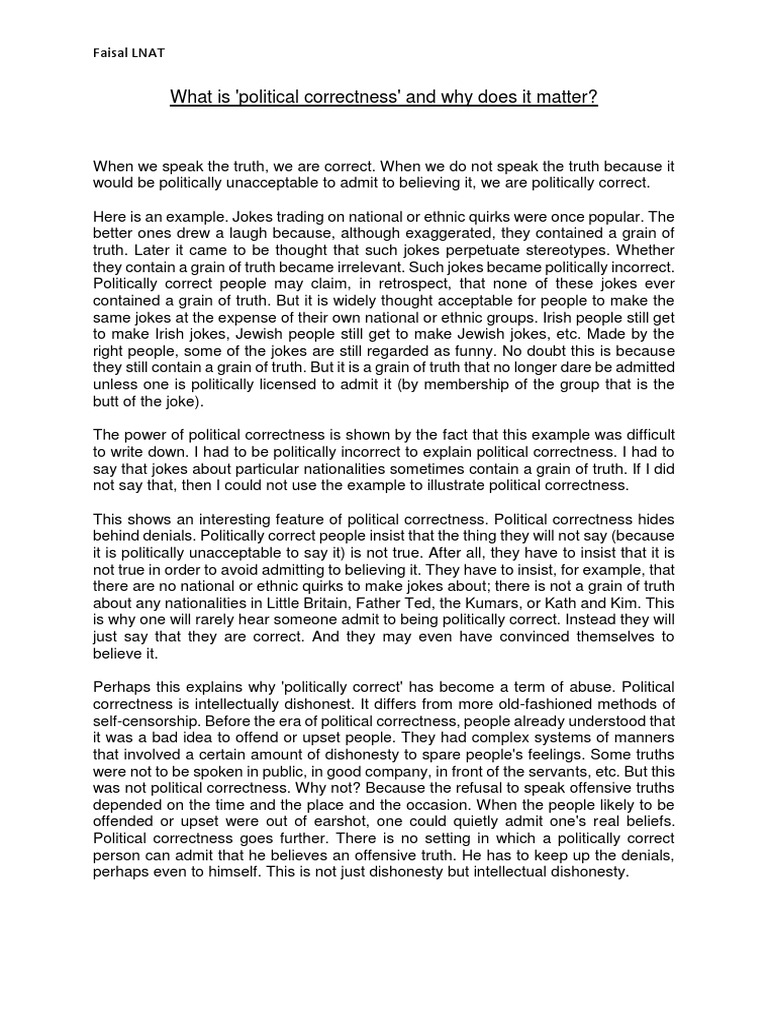 LNAT Essay | PDF | Political Correctness | Social Science