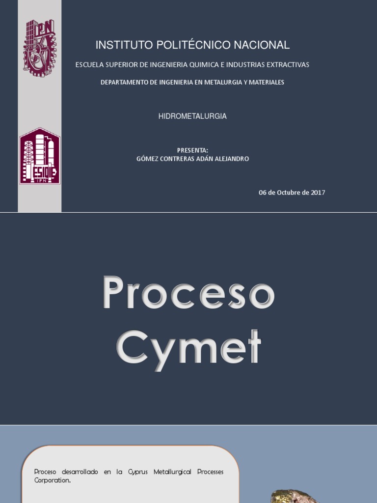 Proceso Cymet | PDF | Cobre | Dirigir