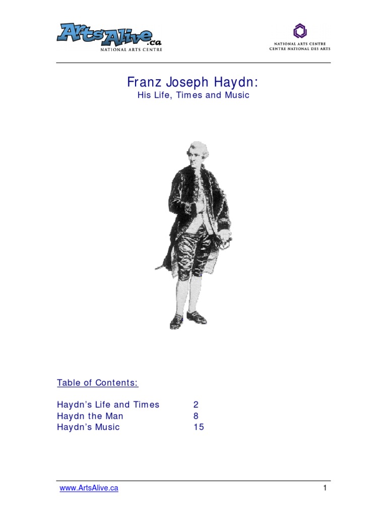 Franz Joseph Haydn:: His Life, Times and Music | Download Free PDF ...