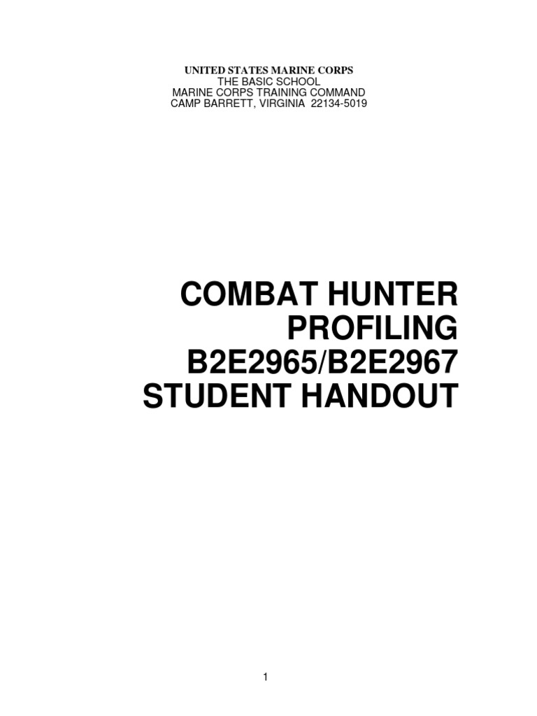 Combat Hunter Profiling 1 | PDF | Nonverbal Communication | Behavioural ...