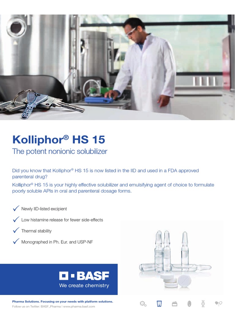 BASF PS Änderungen Kolliphor HS 15 OnePager A4 As | PDF | Food And Drug ...