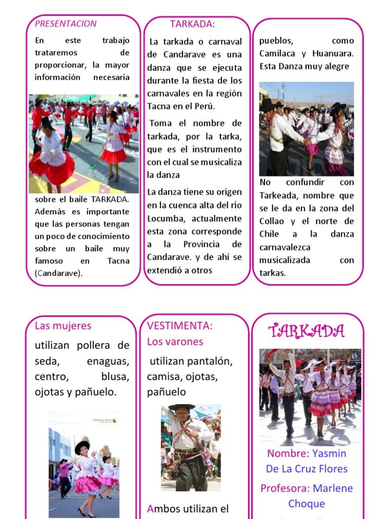 La Danza Tarkada de Tacna: Historia y Vestimenta | PDF | Bailes | Ropa