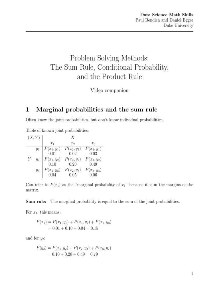 Data Science Math Skills: Problem Solving Methods | PDF | Odds | Probability