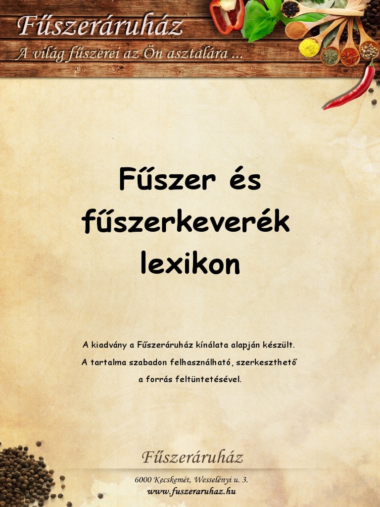 Fuszer Lexikon Fuszeraruhaz PDF | PDF