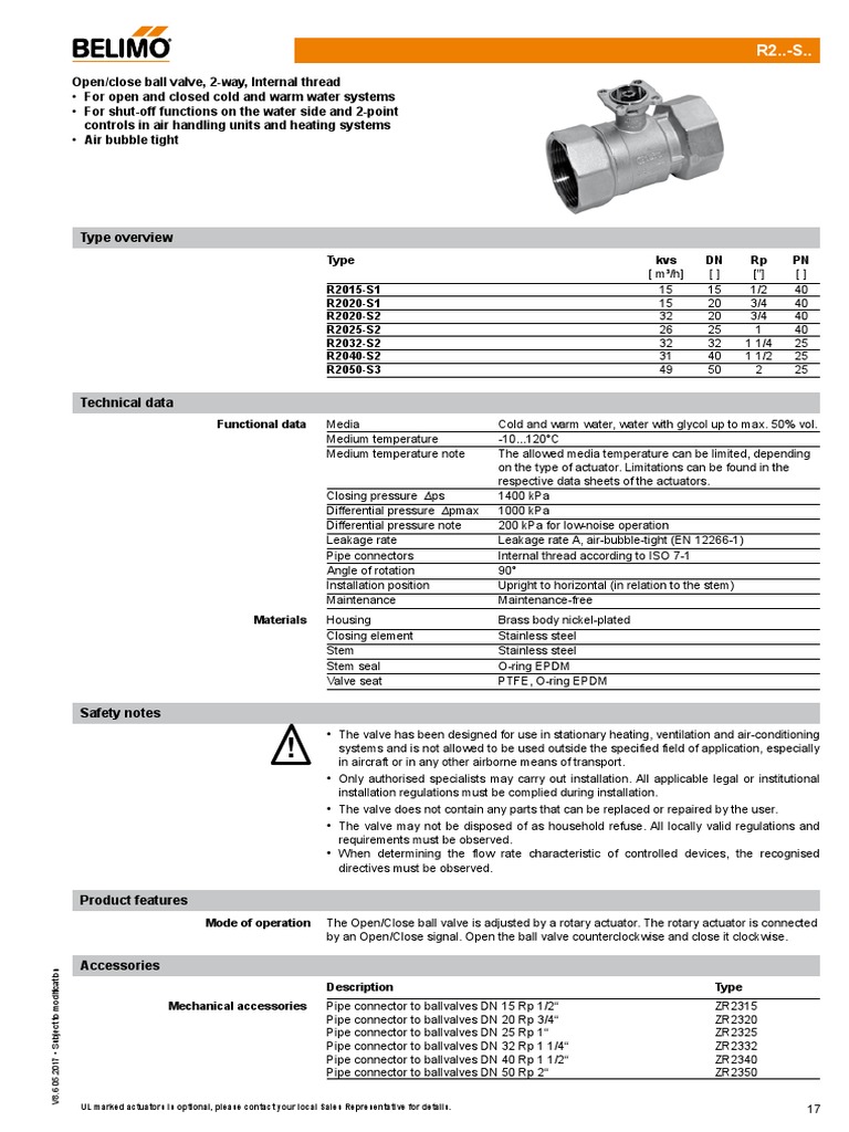 Belimo CCV Databook V8.6 05.2017 9 | PDF | Valve | Mechanical Engineering