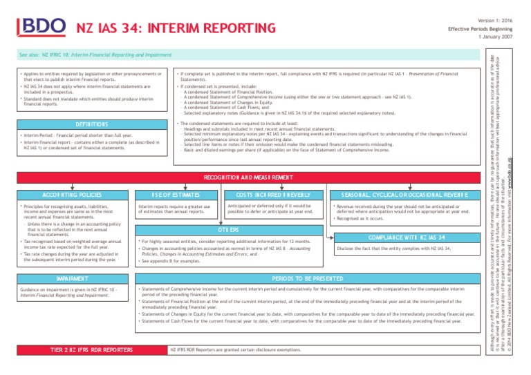 IAS 34 Summary | PDF | International Financial Reporting Standards ...