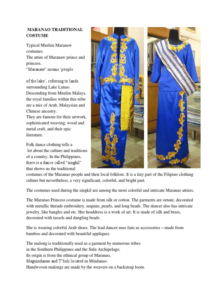 Maranao Traditional Costume | Human Appearance | Design
