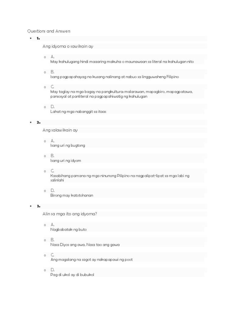 Questions and Answers | PDF