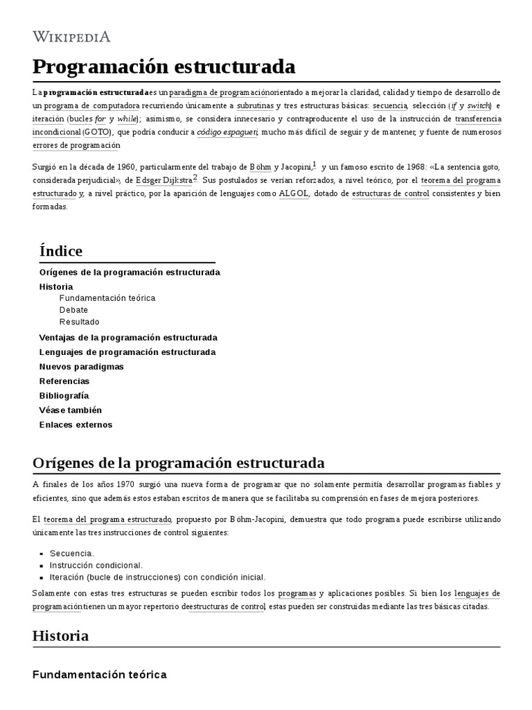 Programación Estructurada | PDF | Programación de computadoras ...