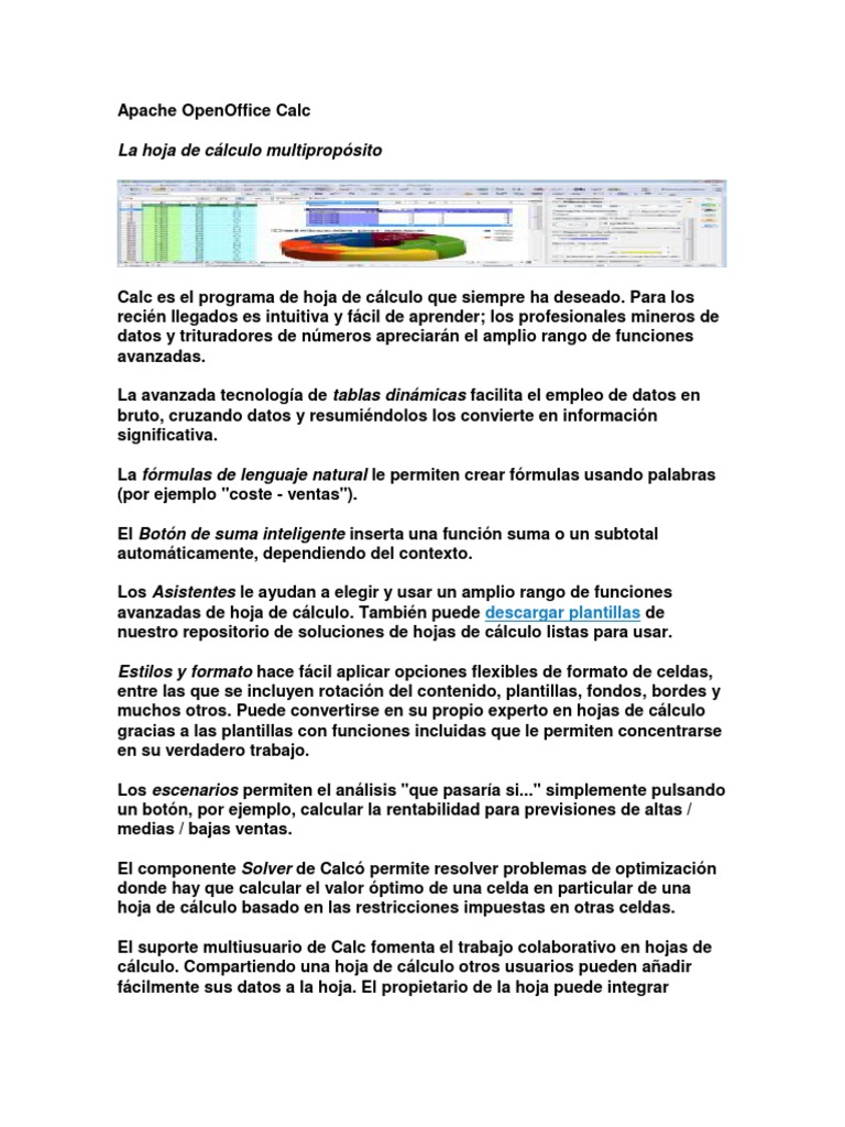 Apache OpenOffice Calc | PDF | Informática | Software