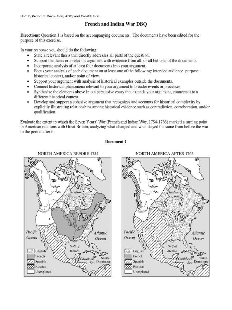 6 - French and Indian War DBQ | PDF